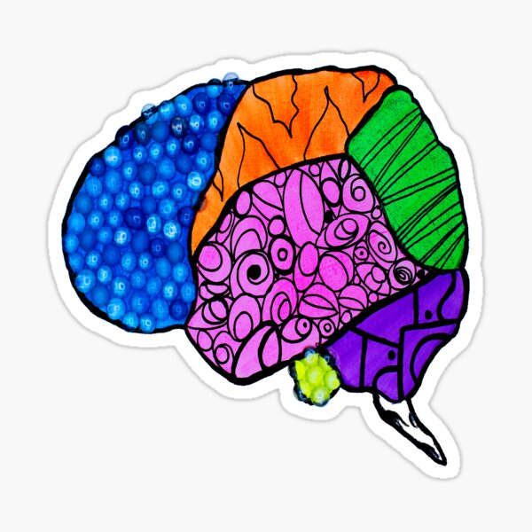 ""Bipolar Brain"" Sticker for Sale by BipolarLiLi | Redbubble
