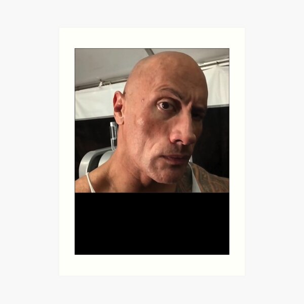 "Dwayne The Rock Johnson eyebrow raise meme" Art Print for Sale by ...
