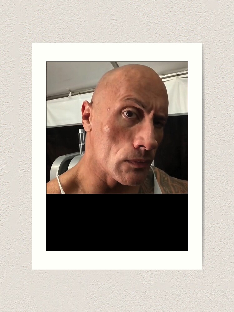 "Dwayne The Rock Johnson eyebrow raise meme" Art Print for Sale by ...