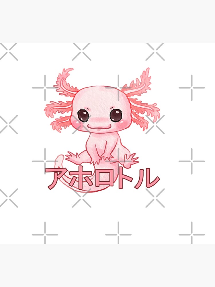 "Axolotl Japanese Text Cute Kawaii Pet Animal Art Hoodie" Poster for ...