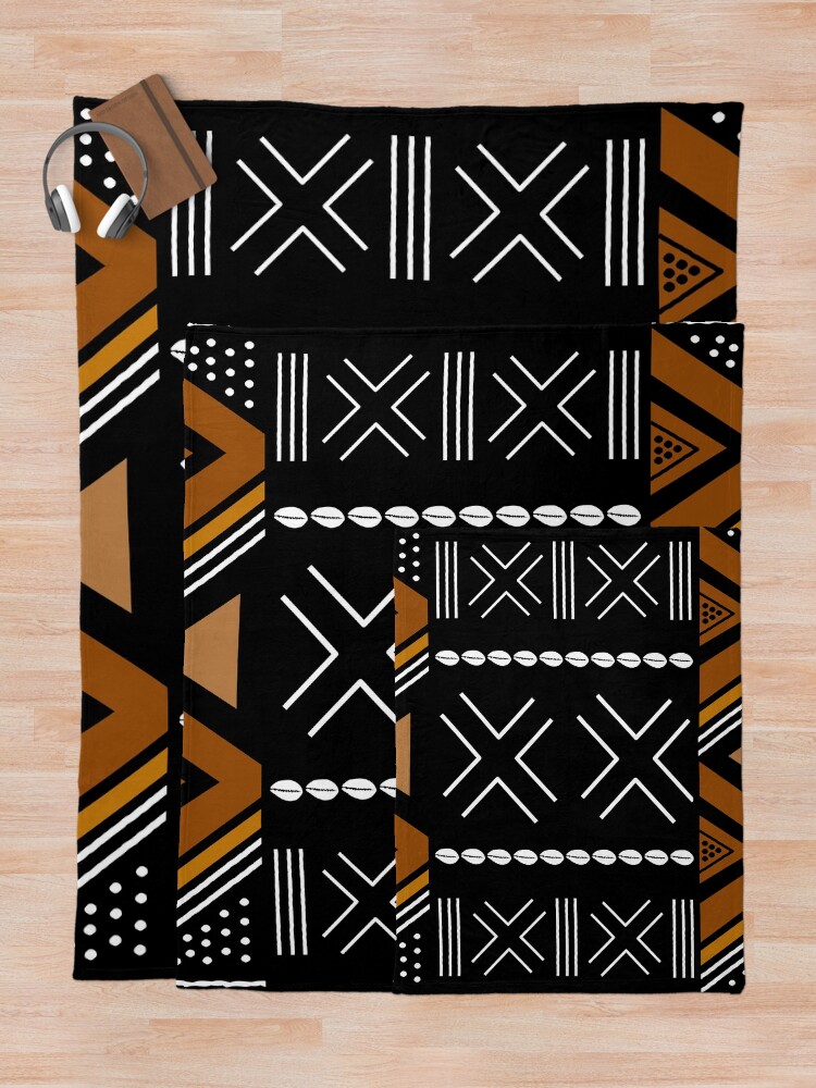"African Mud Cloth Bogolan Design" Throw Blanket for Sale by funkyvibes ...