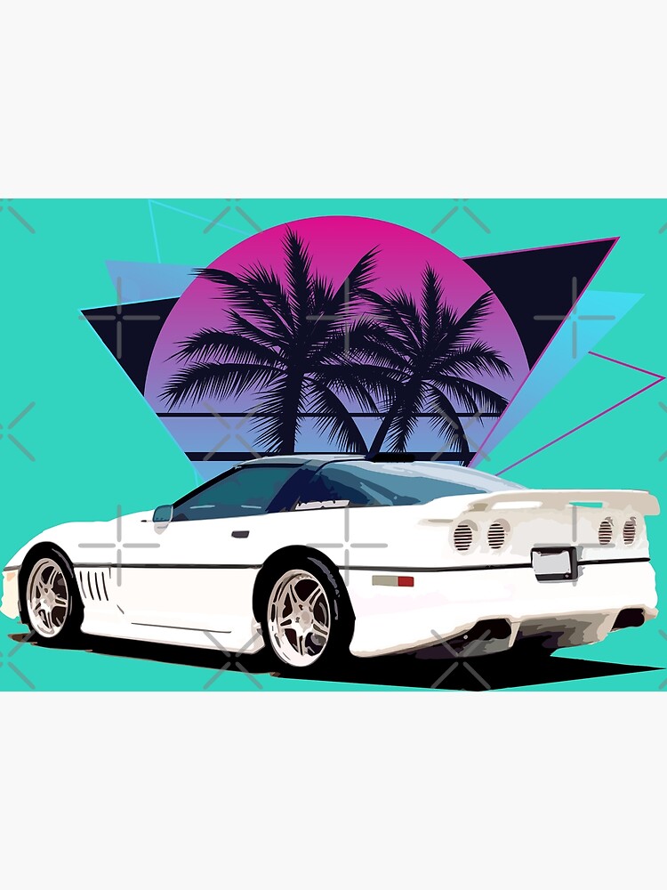 Impression photo « Corvette C4 blanche des années 80 des années 90 ...