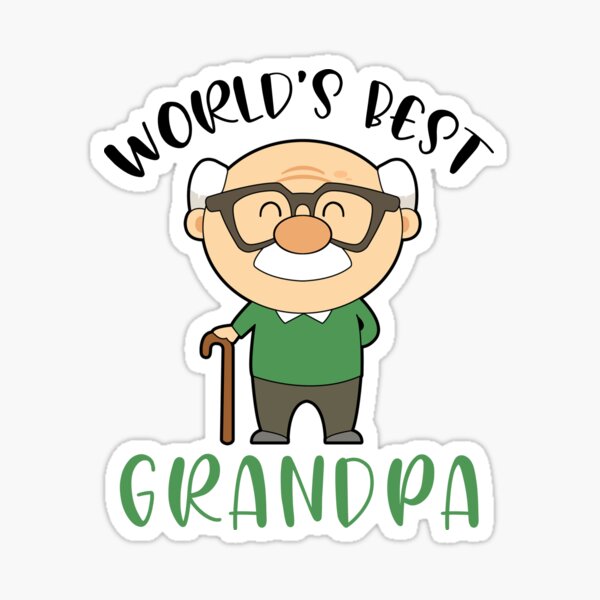 "Funny World's Best Grandpa Love Grandpa" Sticker for Sale by ...