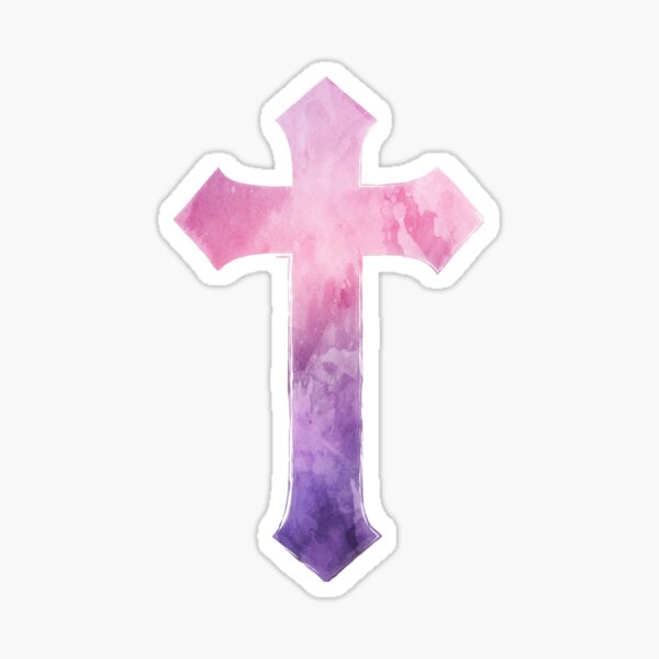"Pink Cross" Sticker by StoicQuotes | Redbubble