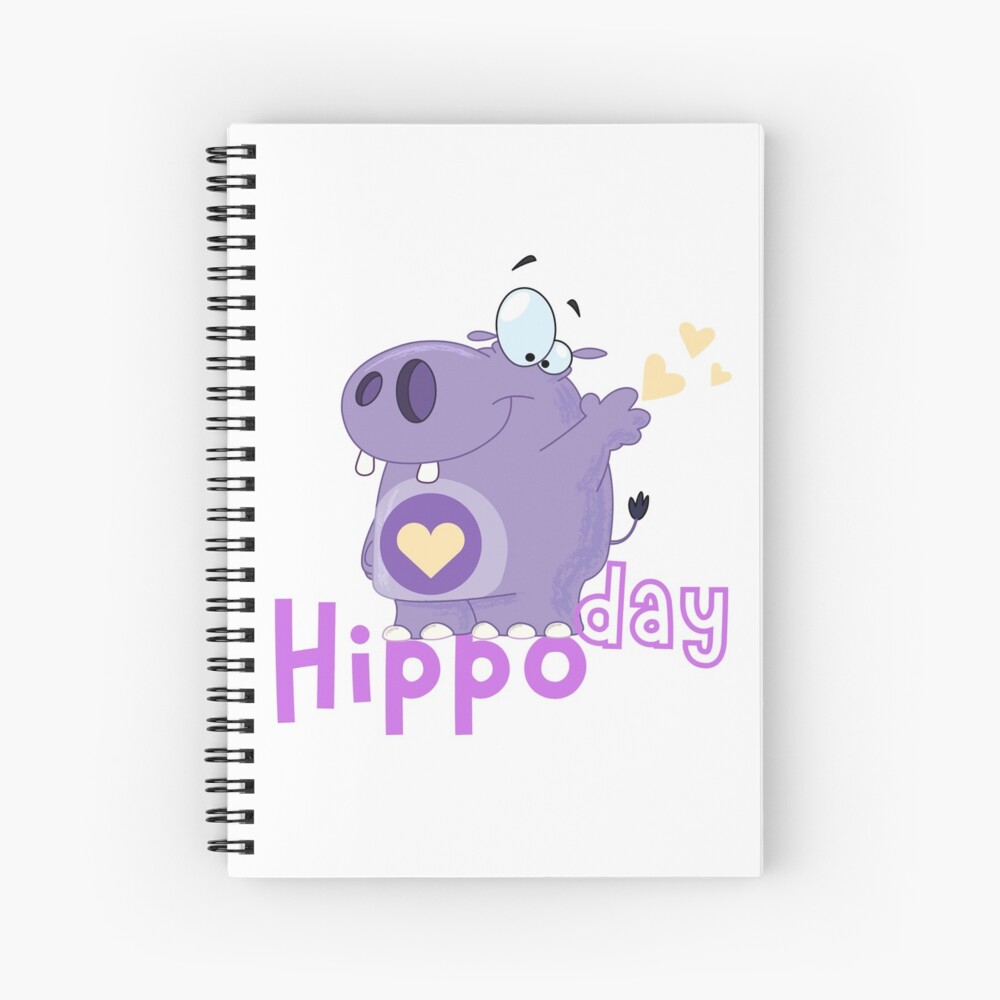 Cuaderno de espiral «Hipopótamo, Día del hipopótamo, Hipopótamo, Hippo ...