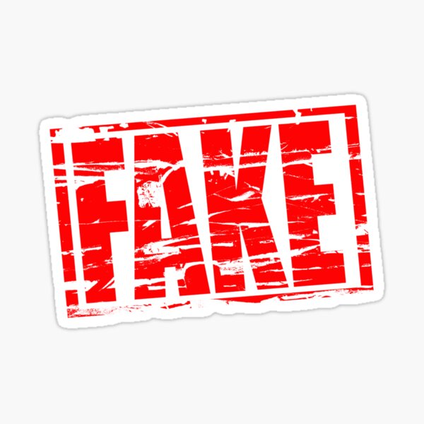 "Fake - rubber stamp effect" Sticker by stuwdamdorp | Redbubble