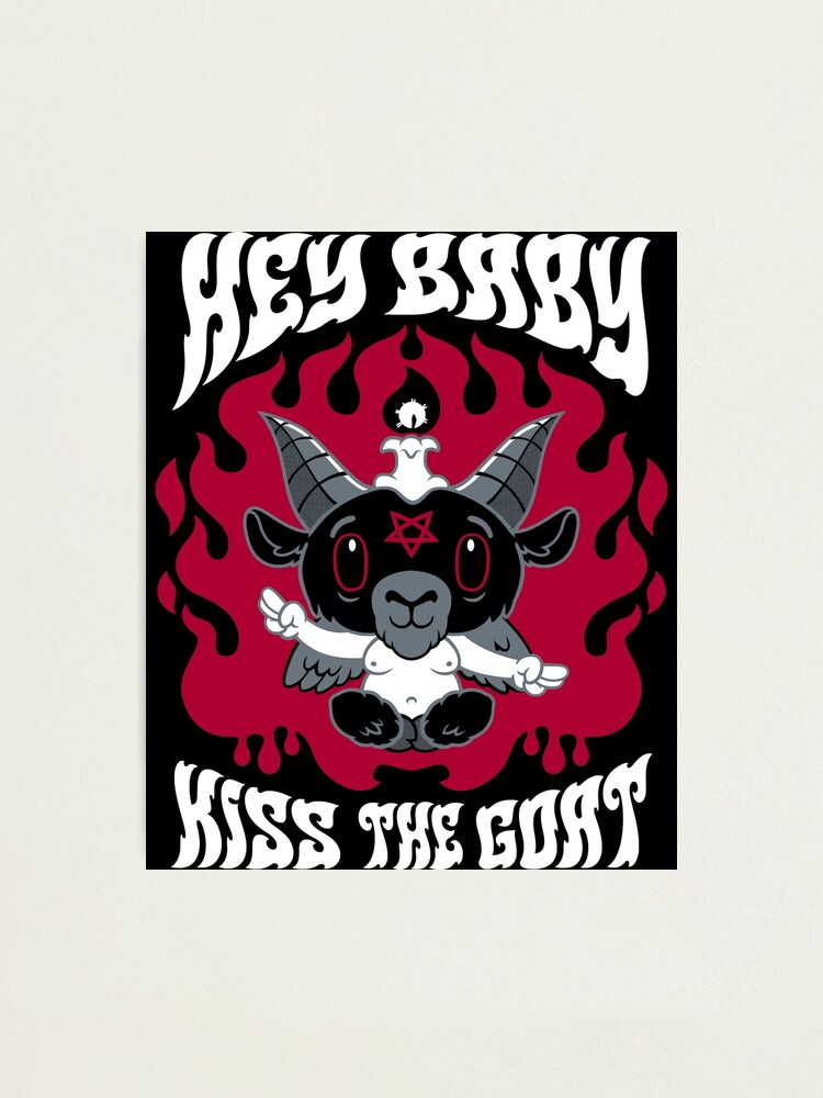 "Kiss the Goat Baphomet Creepy Cute Goth Ghost Sticker" Photographic ...