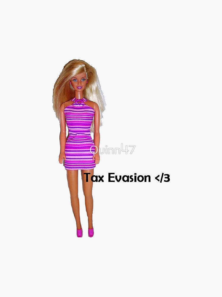 "Tax evasion :(" Sticker for Sale by Quinn47 | Redbubble