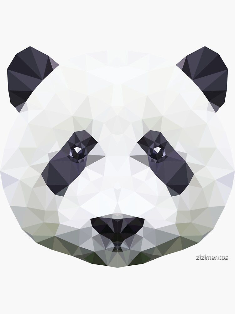 "polygonal panda illustration" Sticker for Sale by zizimentos | Redbubble