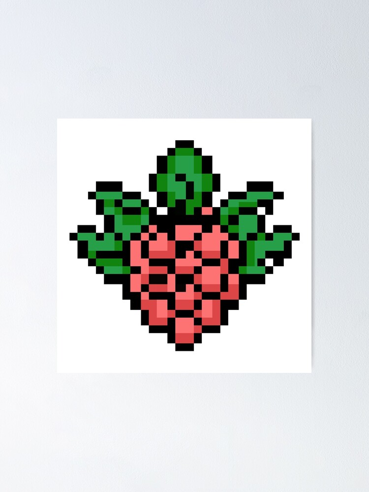 "Raspberry Pixel Art " Poster for Sale by JakobitzCo | Redbubble