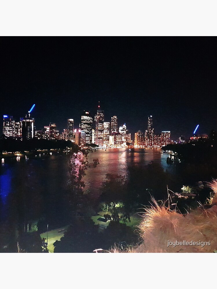 "Brisbane Skyline By Night From Kangaroo Point" Poster for Sale by ...