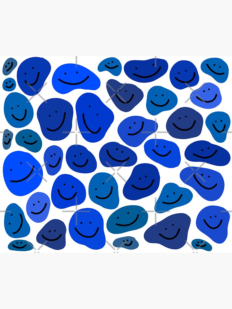 "Blue Smileys :)" Sticker for Sale by abbeygfrerer | Redbubble