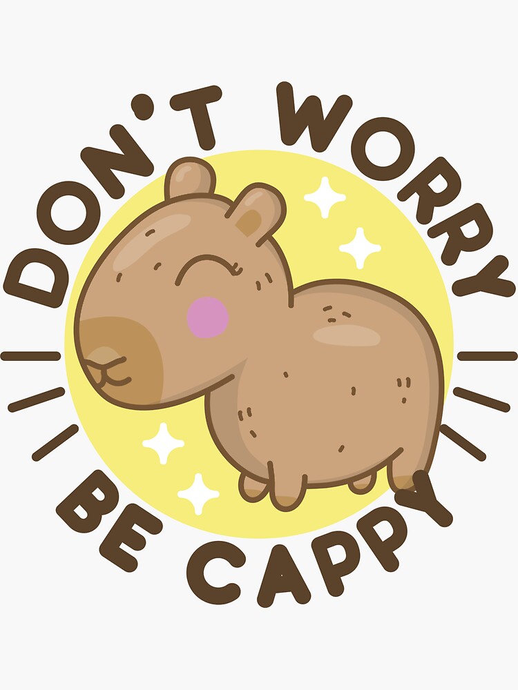 Pegatina «Divertido, lindo y kawaii Don't Worry Be Cappy - For ...