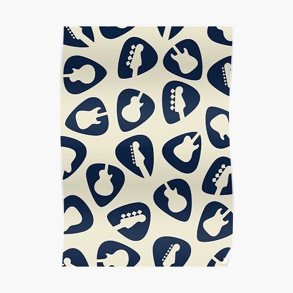 Póster «Guitarra Púa Patrones Sin Fisuras Guitarra Silueta Tema Luz» de ...