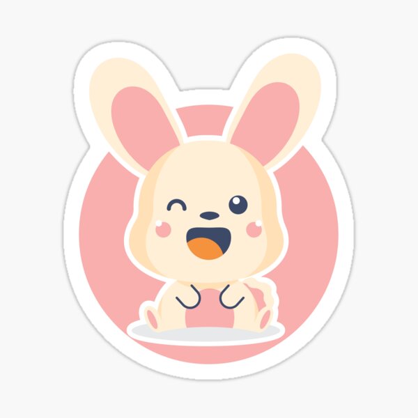 "Cute Pink Rabbit" Sticker for Sale by bsigner | Redbubble