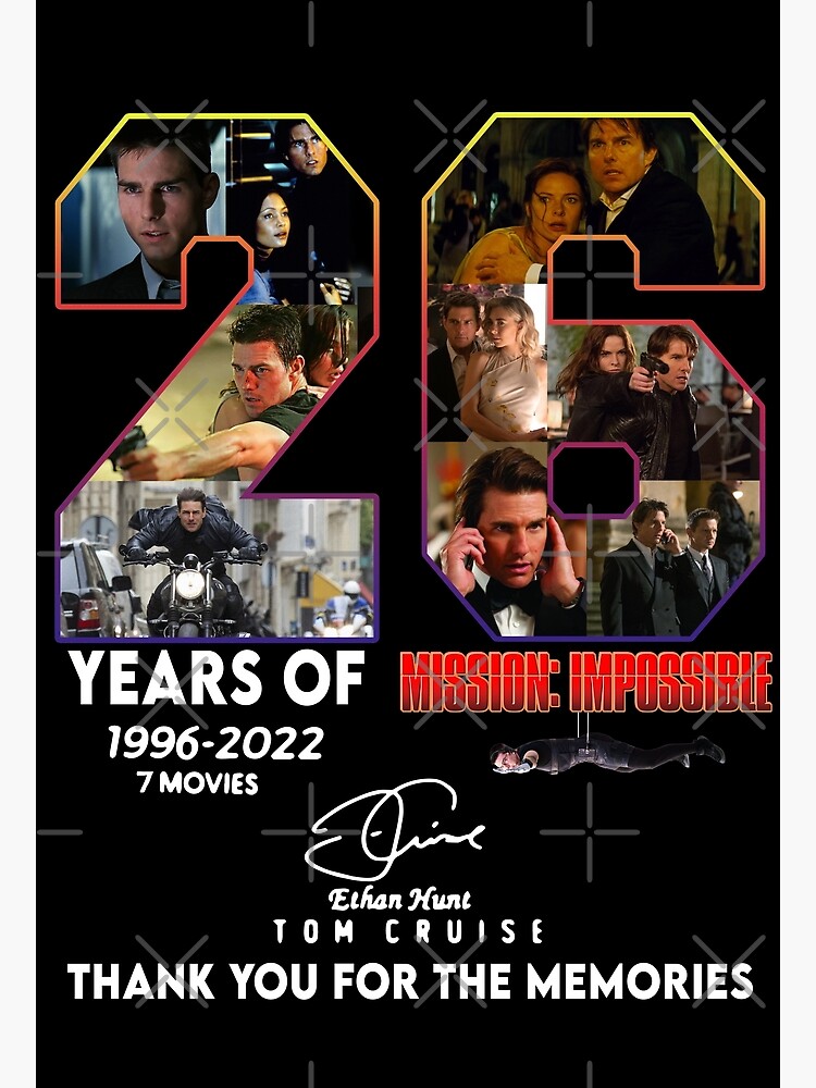 "26 Years Of 1996 2022 Mission Movie Impossible Ethan Hunt" Poster by ...