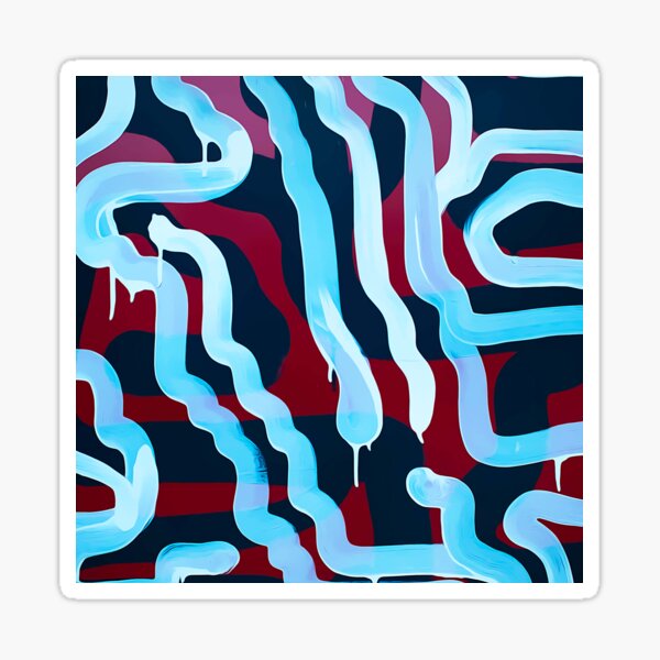 "abstract red white stripe" Sticker by RINOPICTURE | Redbubble