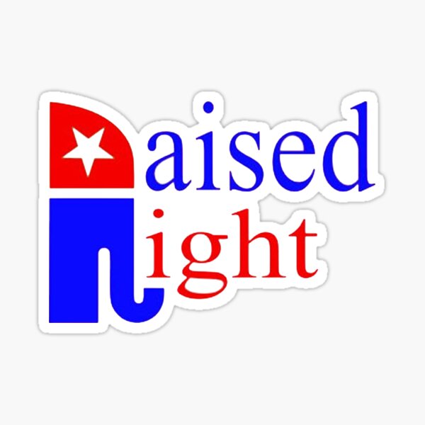 "Raised Right Republican Elephant Sticker" Sticker by JanGlobig | Redbubble