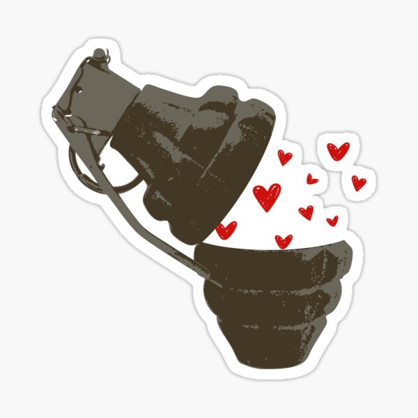 "Heart Grenade" Sticker by TeeRock | Redbubble