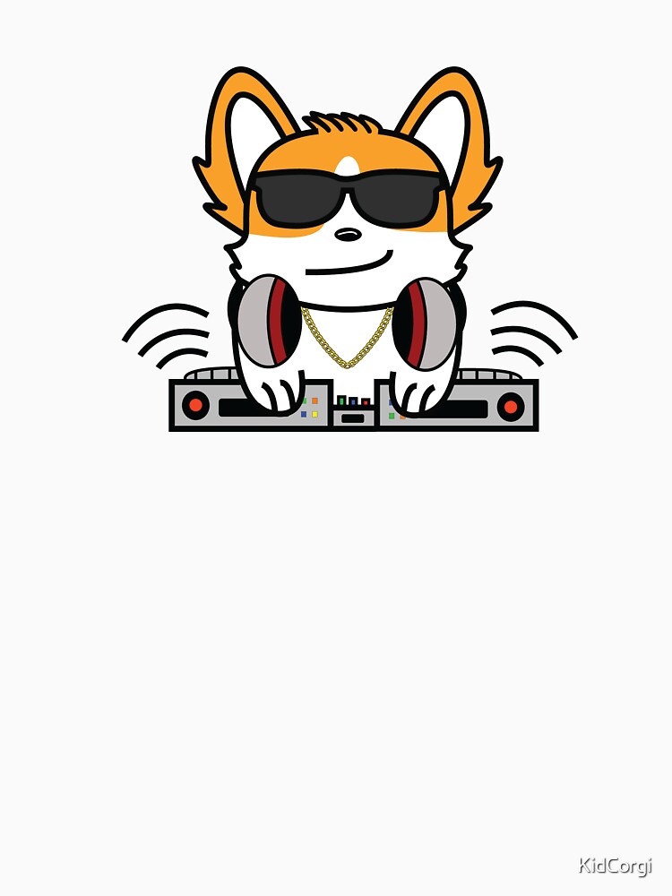 "DJ Corgi" T-shirt for Sale by KidCorgi | Redbubble | dj corgi music ...