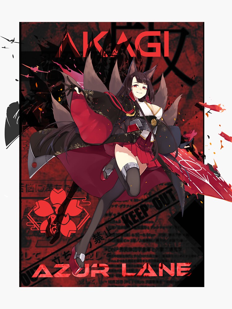 "Azur Line Akagi" Sticker for Sale by Bluecat200000 | Redbubble