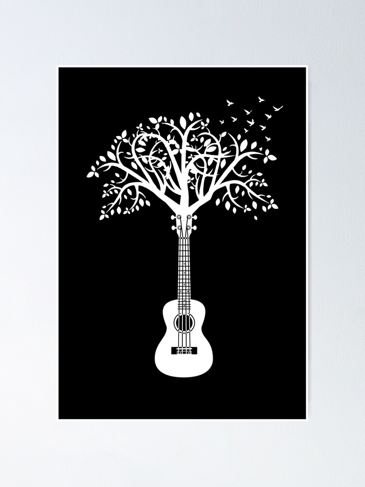 "Ukulele Tree Dark Theme" Poster for Sale by nightsworthy | Redbubble