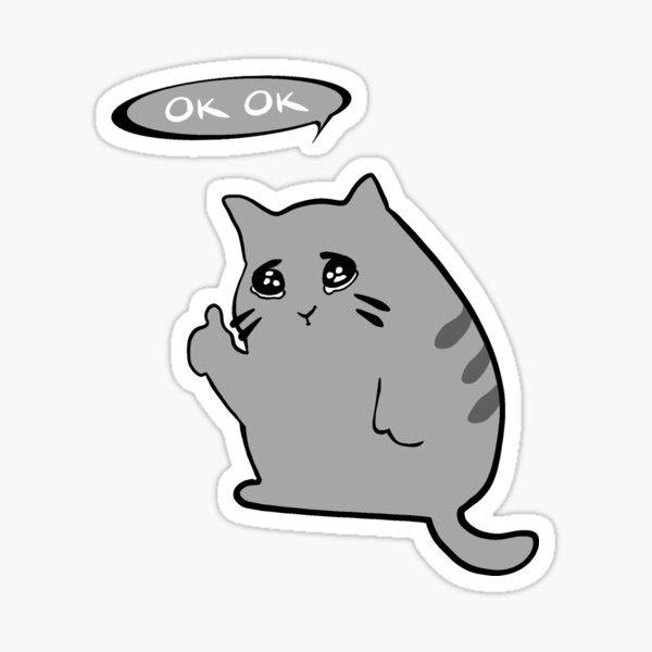 "Sad Cat" Sticker for Sale by thedesignbob | Redbubble