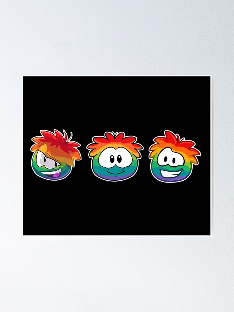 "Rainbow Puffle" Poster for Sale by DominicDisign | Redbubble