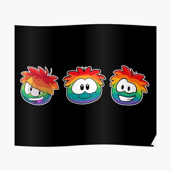 "Rainbow Puffle" Poster for Sale by DominicDisign | Redbubble