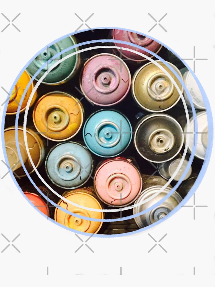 "The painting cans of a colorful artist" Sticker by carolinemtl | Redbubble