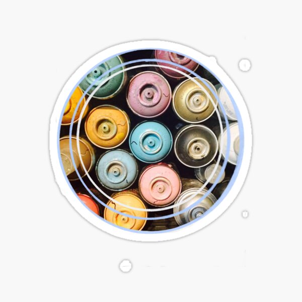 "The painting cans of a colorful artist" Sticker by carolinemtl | Redbubble