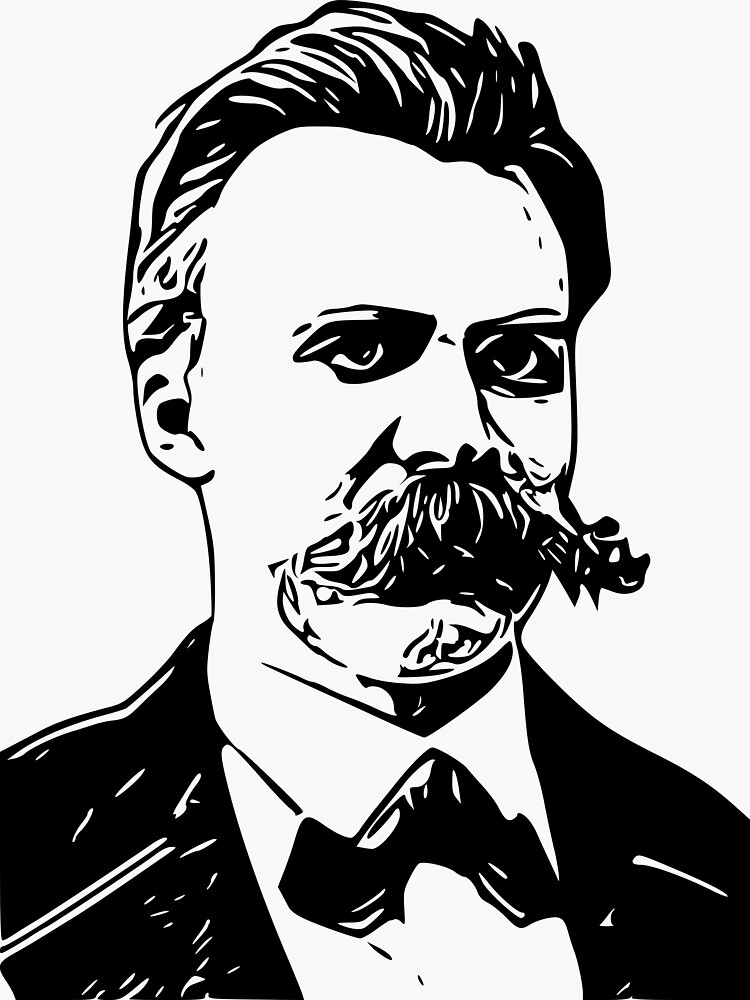 "Friedrich Nietzsche Vector | Continental philosophy line art" Sticker ...