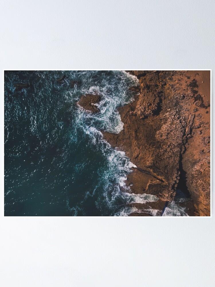 "Ocean waves on the beach rocks" Poster for Sale by MissJericho | Redbubble