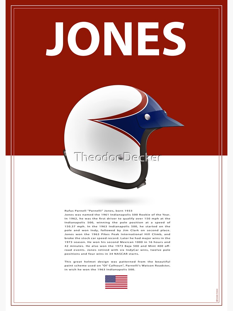 "Parnelli Jones Helmet" Sticker for Sale by theodordecker | Redbubble