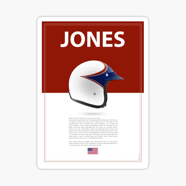 "Parnelli Jones Helmet" Sticker for Sale by theodordecker | Redbubble