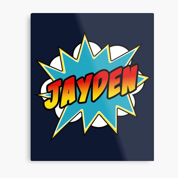 Lámina metálica «Superhéroe del cómic del nombre de Jayden para niños ...