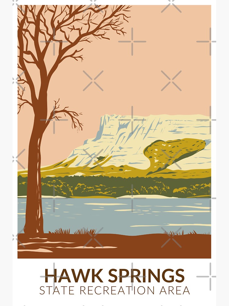 "Hawk Springs State Recreation Area Wyoming Vintage" Sticker for Sale ...