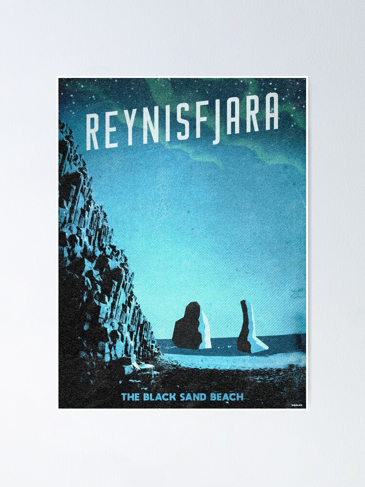 "Iceland's Reynisfjara Black Sand Beach" Poster by WiseLikeStudios ...