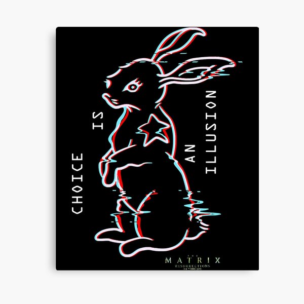 "The Matrix Resurrections White Rabbit 3D Logo" Canvas Print by ...