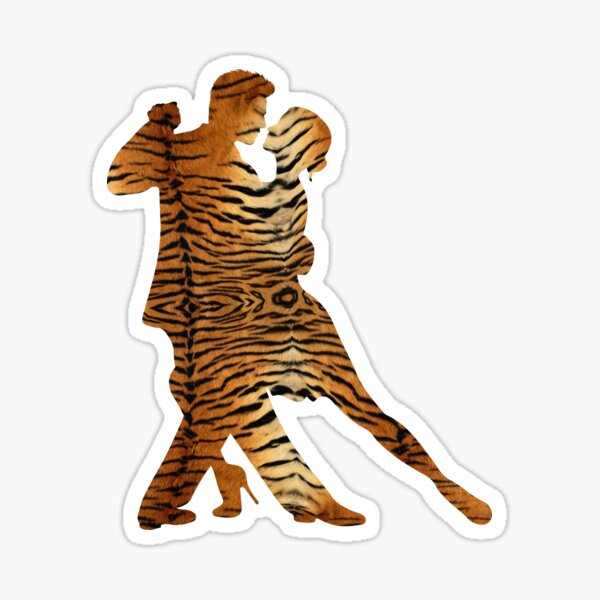 "TANGO DANCERS - TIGER TEXTURE - COUPLE SILHOUETTE" Sticker for Sale by ...
