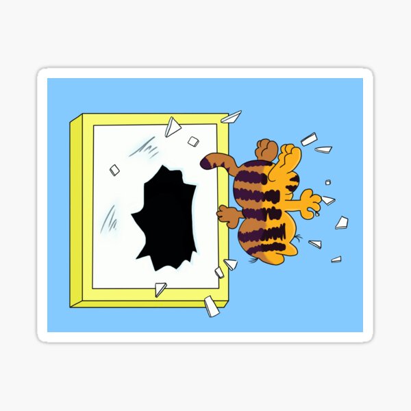"Garfield Thrown Out The Window" Sticker for Sale by jjangjjangman03 ...