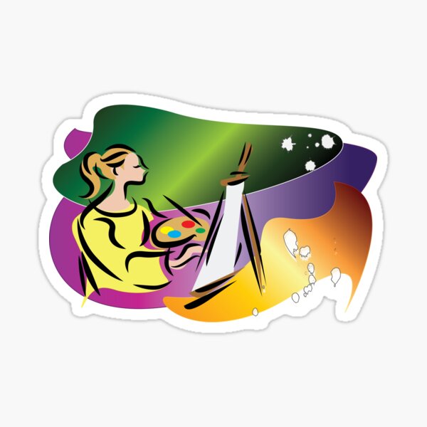 "Paintin Artist" Sticker for Sale by Nobiya | Redbubble