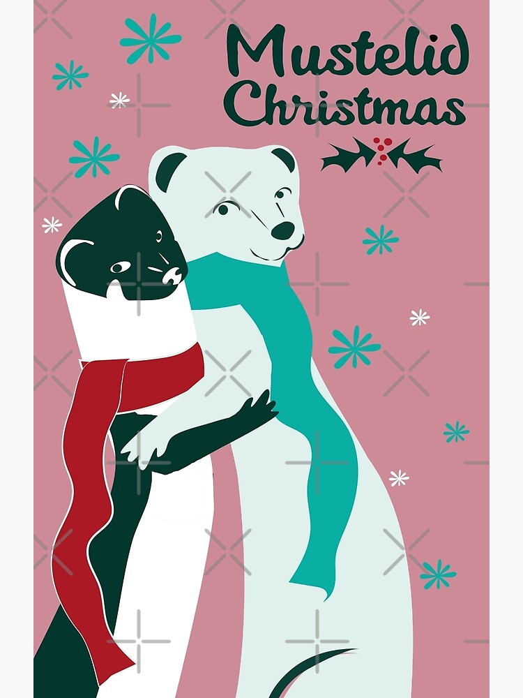 "Mustelid Christmas Weasel Hugs pink" Poster for Sale by belettelepink ...