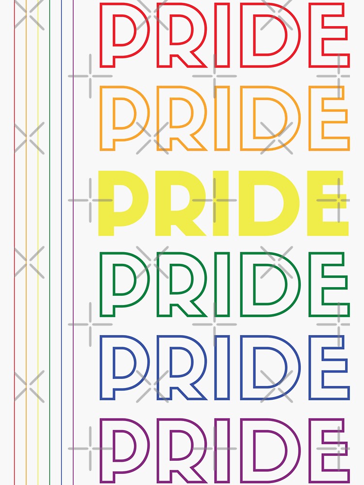 "Pride (LGBTQ) Colorful Word Design" Sticker for Sale by graphicmeet ...