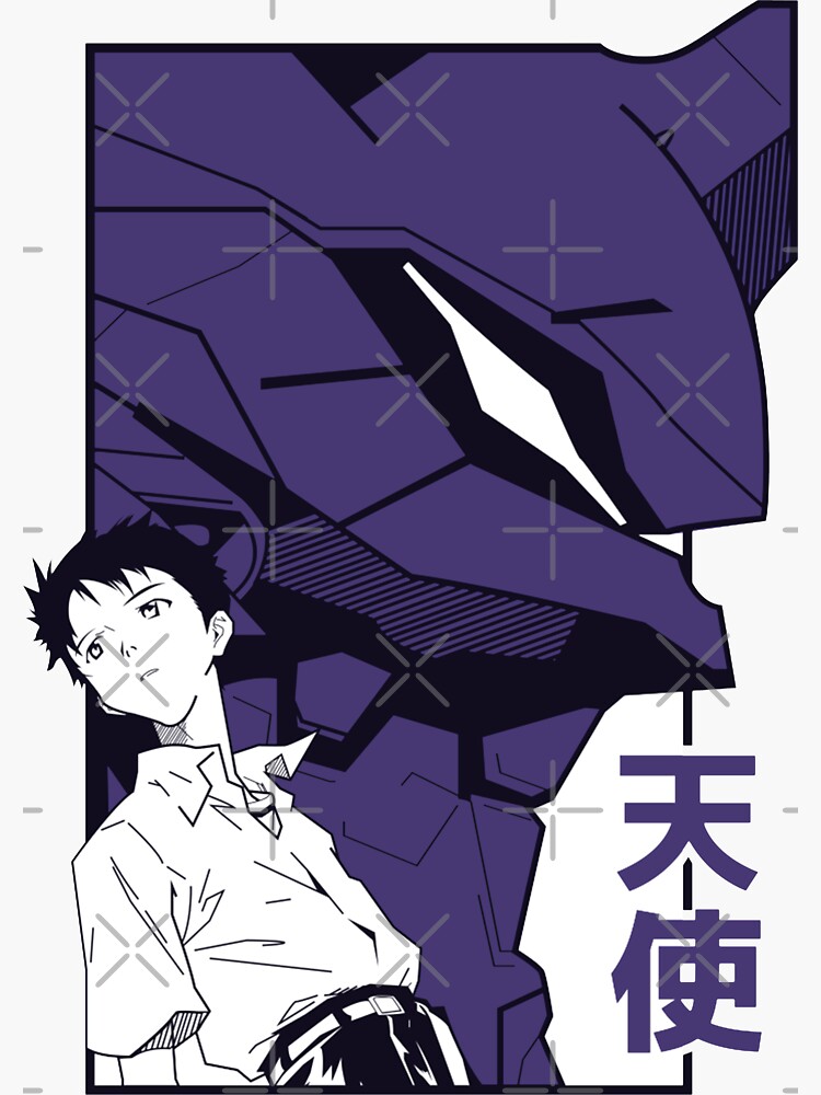 "Neon Genesis Evangelion Shinji Ayanami Rei Shinji Anime Manga" Sticker ...