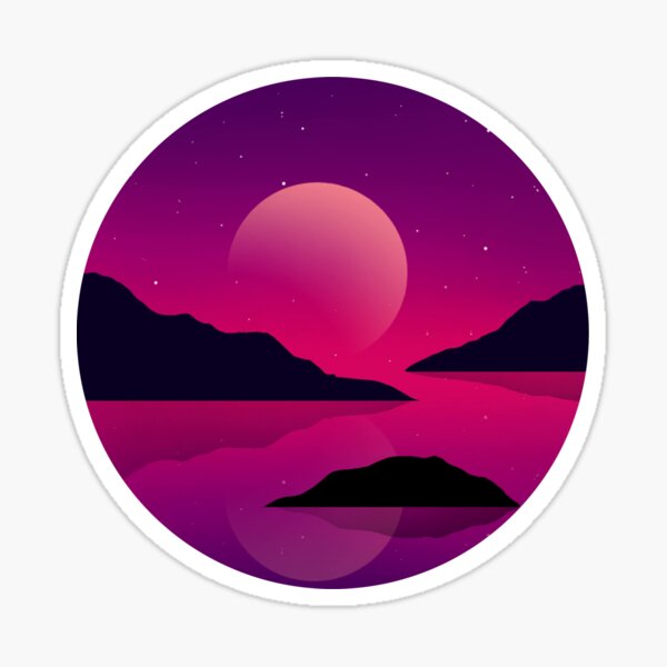"Blood Moon Rising" Sticker by Ivory-XII | Redbubble