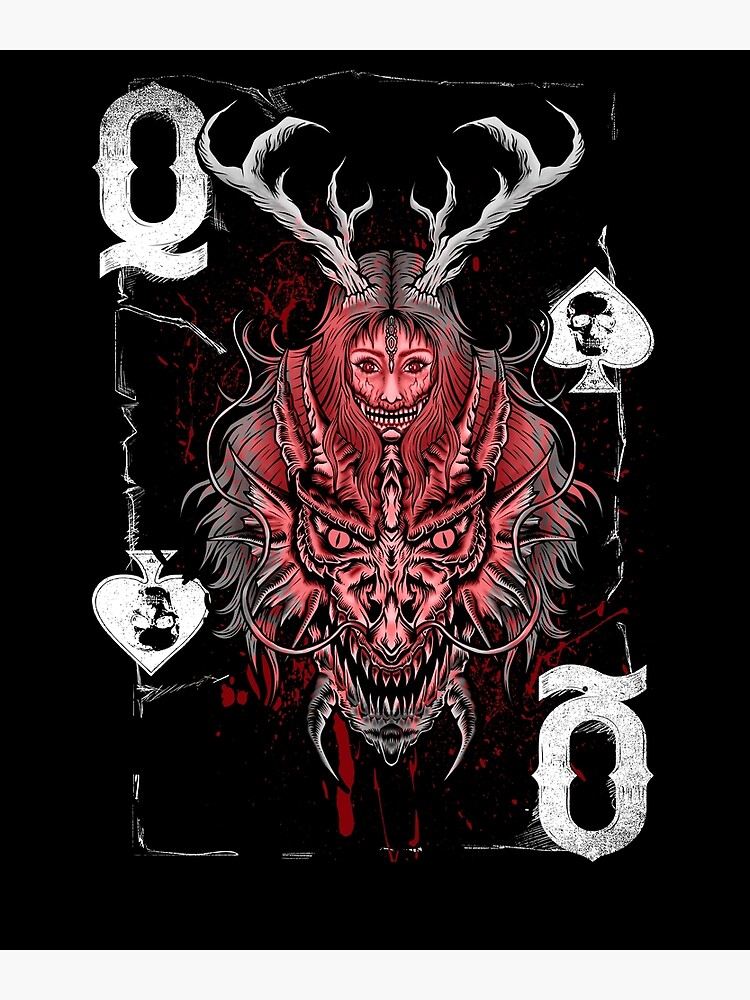 "Queen Of Spades Red Dragon - Vintage Poker" Poster for Sale by ...