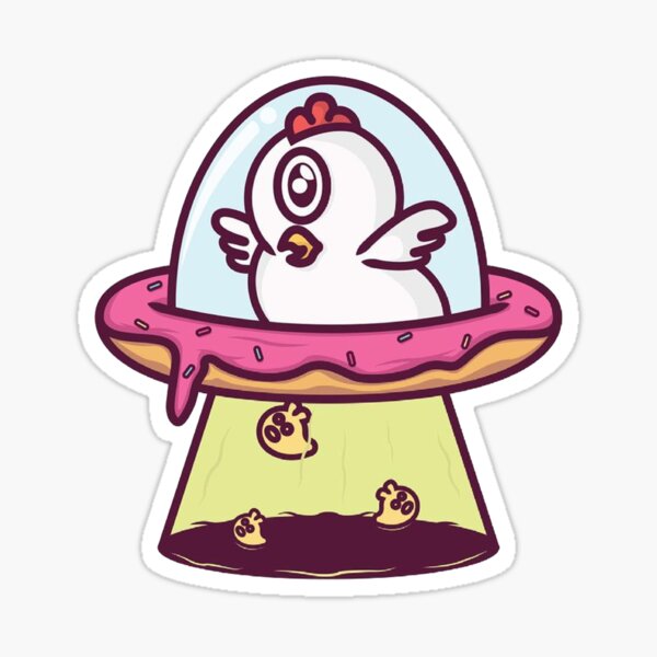 "Chicken Ufo" Sticker for Sale by pokart | Redbubble