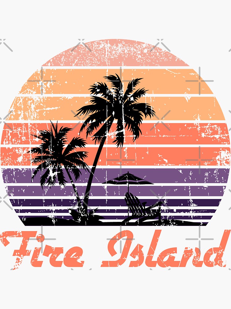 "Fire Island New York Retro Beach Design" Sticker for Sale by ...