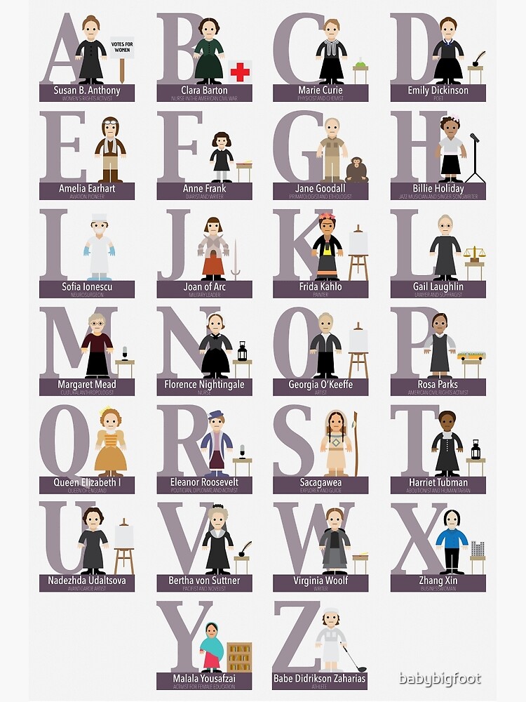 "Awesome Females Alphabet" Poster for Sale by babybigfoot | Redbubble
